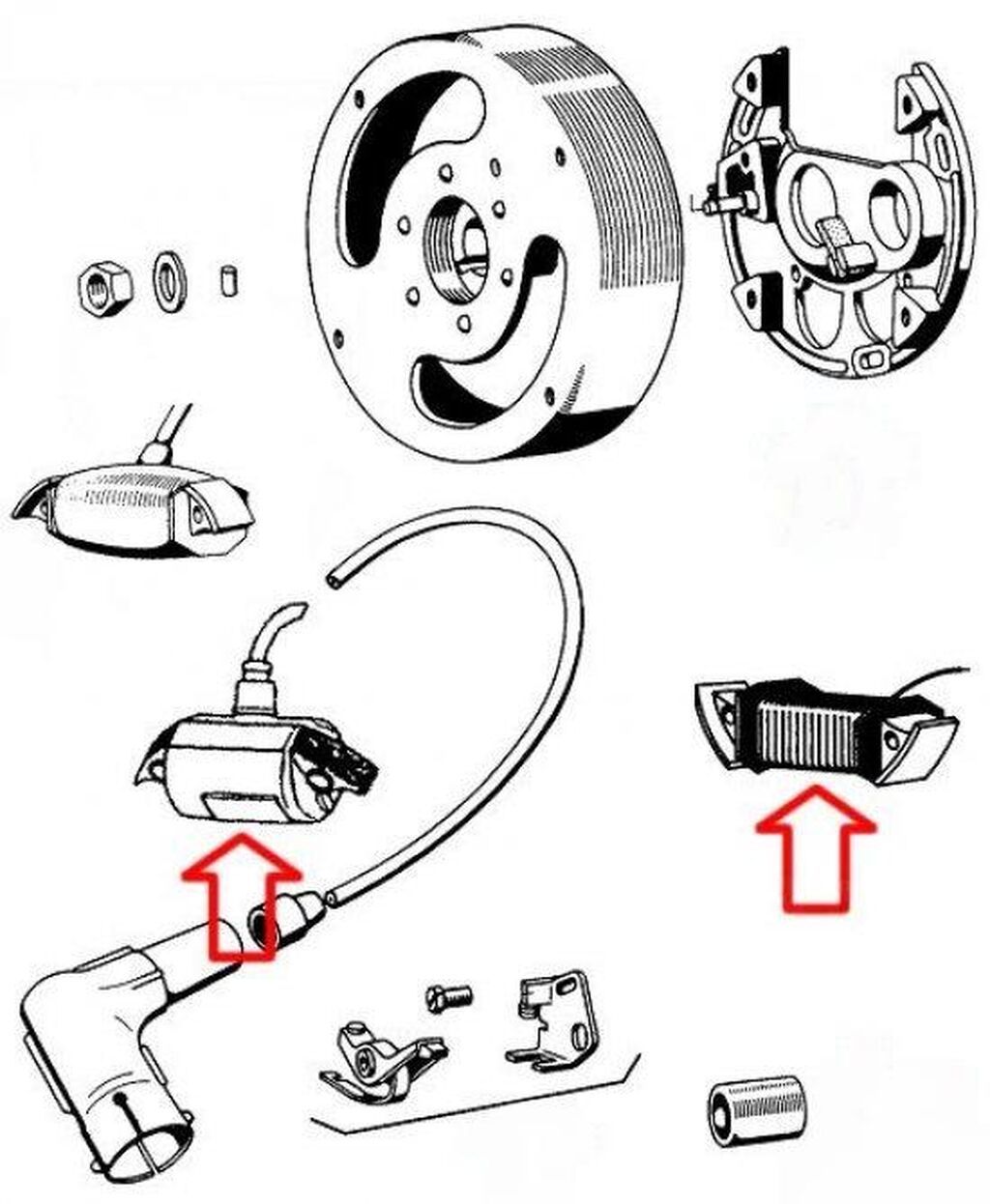 Kompaktna magnetna paljenja za mopede – komplet delova Opis: -