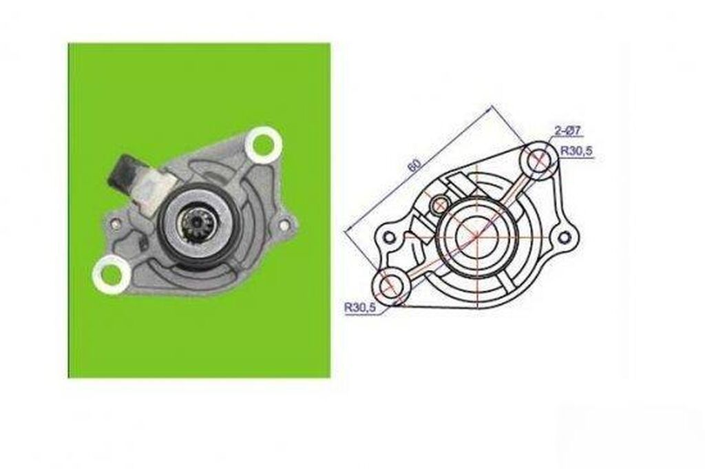 Anlaser (starter motor) za skutere/ATV Opis: - Električni anlaser za