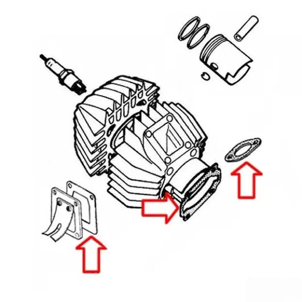 Set dihtunga za cilindar – 2T motor (set od 4 komada) Opis: - Komplet