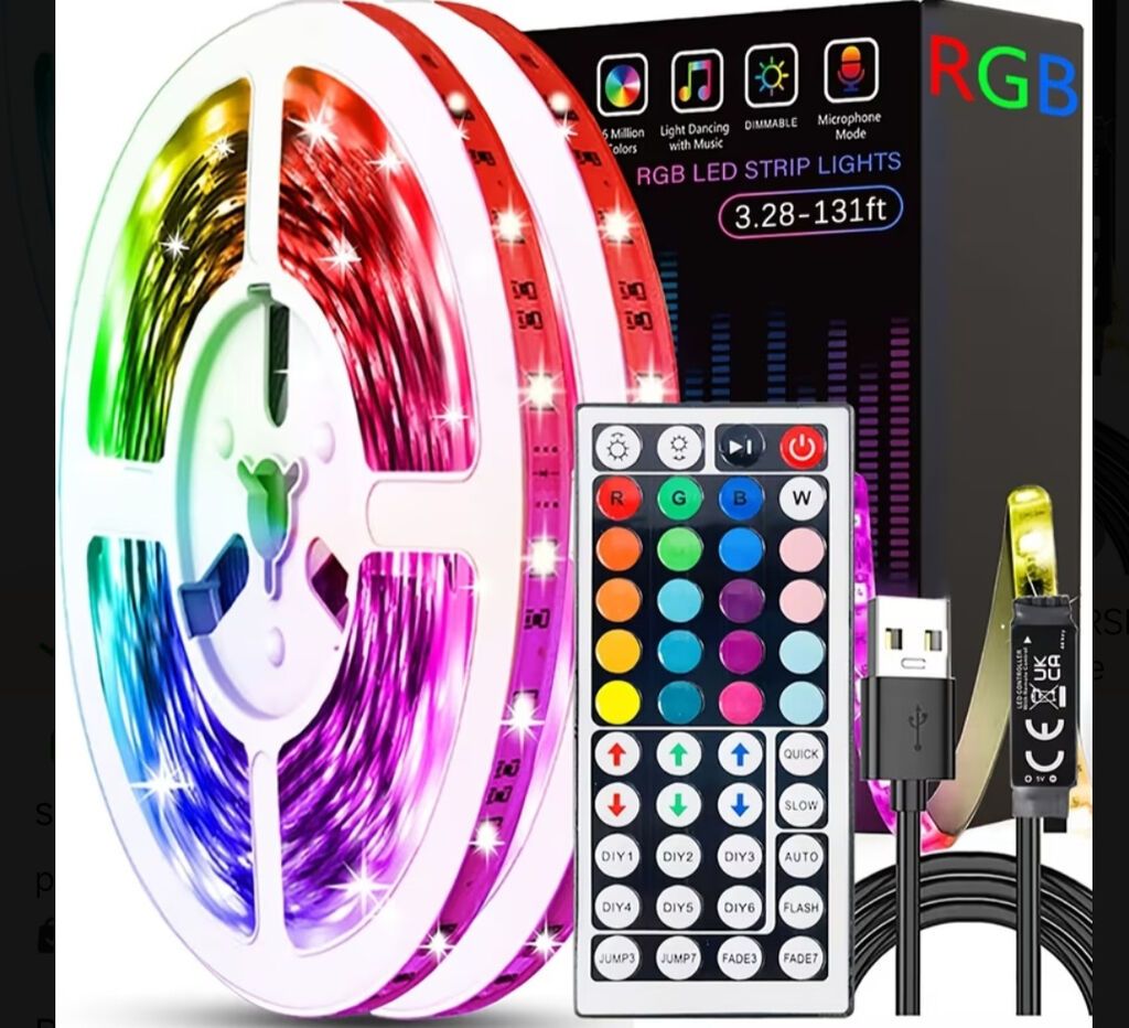 RGB led traka 5m ✔ 16 boja ✔ Daljinski upravljač ✔ Samolepljiva –
