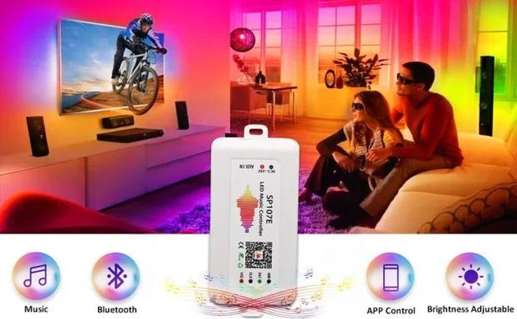 SP107E MUZIČKI KONTROLER ZA SMART LED TRAKE WS2812B WS2811. | *U