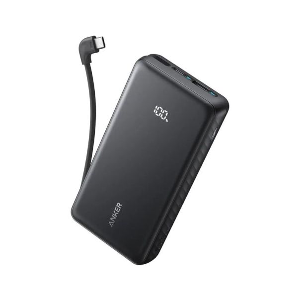 ANKER Zolo 20000mAh, 22.5W, sa ugrađenim USB-C kablom, Power Bank crni