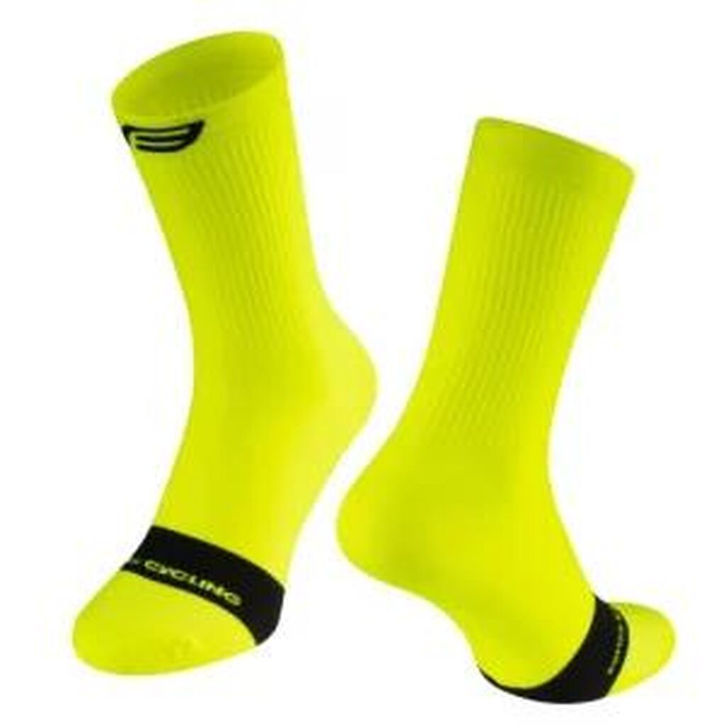 ČARAPE FORCE NOBLE FLUO-CRNA L-XL/42-46 | Visoke biciklističke