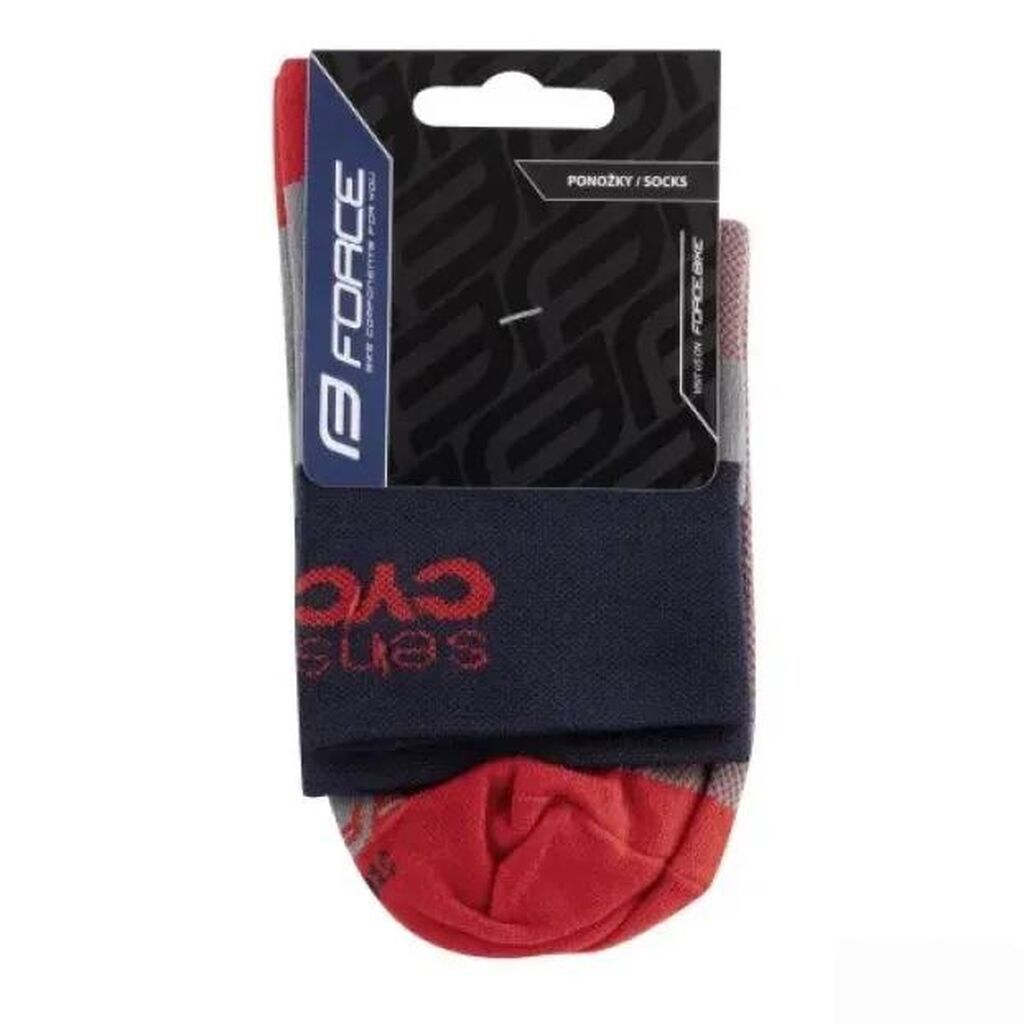 ČARAPE FORCE DIVIDED, SIVO-CRVENA L-XL/42-46 | Niže biciklističke