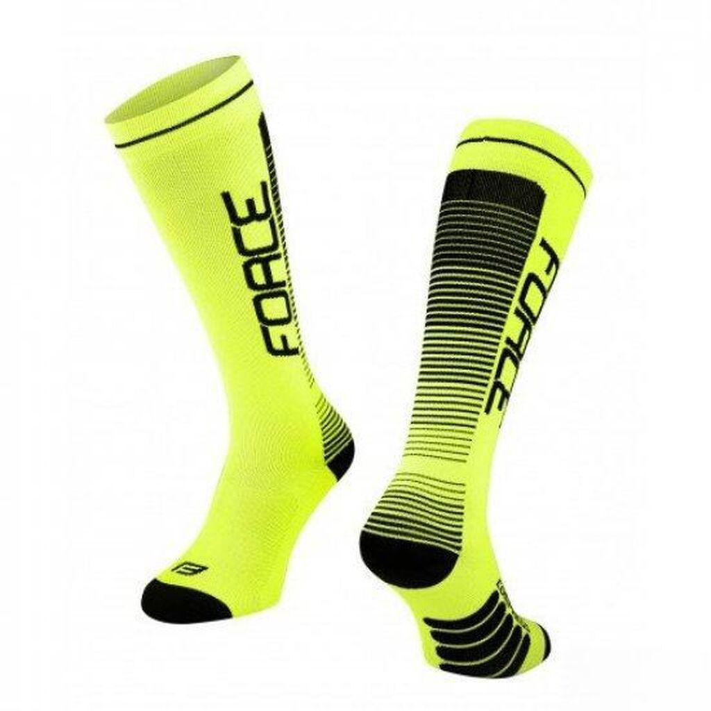 ČARAPE FORCE COMPRESS, FLUO-CRNE L-XL / 42-47 | elastične
