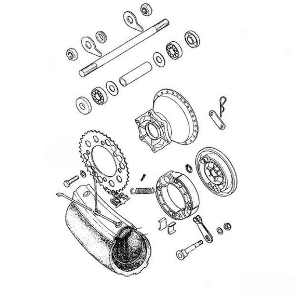 Zadnji lančanik za motocikl – čelik, crni premaz - Materijal