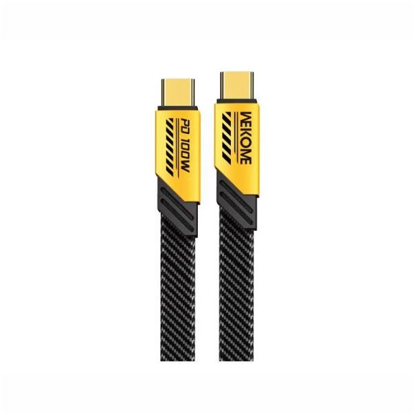 Kabl WEKOME WDC-192 USB-C 1m Flat Yellow/Black 100W