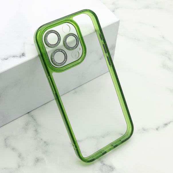 Maska za iPhone 15 Pro (61) DIAMOND LENS zelena