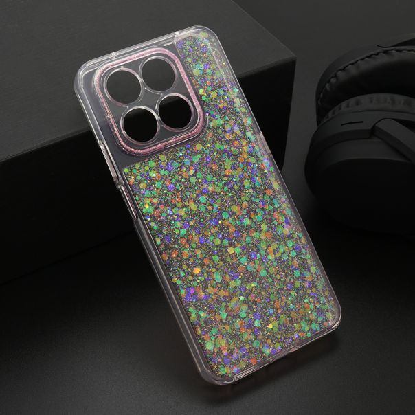 Maska Crystal glow za Honor X7d, roze