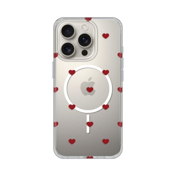 Maska za iPhone 16 Pro 6.3 Red Hearts Print Magsafe