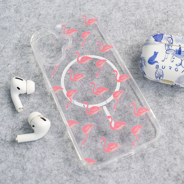 Maska za iPhone 16 Tropical Flamingos Mag Case Nanobit Print