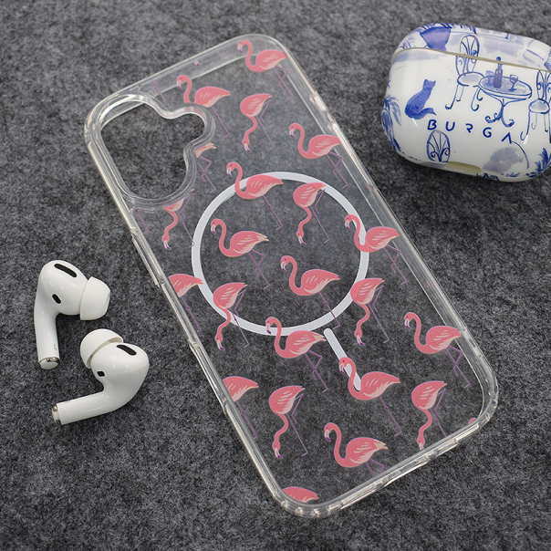 Maska za iPhone 17 Tropical Flamingos Mag Case Nanobit Print