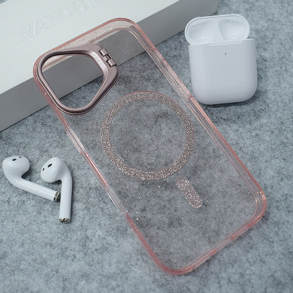 Maska za iPhone 17 Mag Case Bling Camera Bracket pink