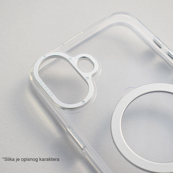 Maska za iPhone 17 Pro Max Berlia Clear Bracket Magnetic srebrna