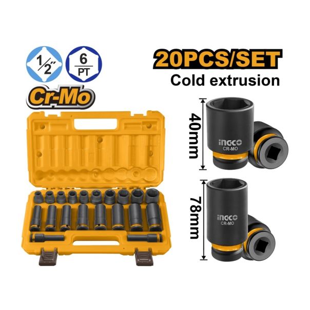 Set udarnih nasadnih ključeva HKISSD12203L 1/2" SUPER INGCO