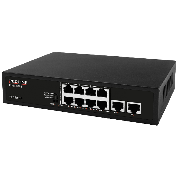 REDLINE PoE mrežni switch, 10 port RJ-45 , 8 PoE / 120W - RL-SP8610E