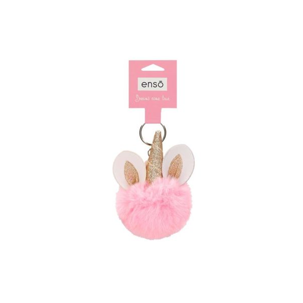 ENSO FLUFFY CHARMS dečiji privezak - pink/white
