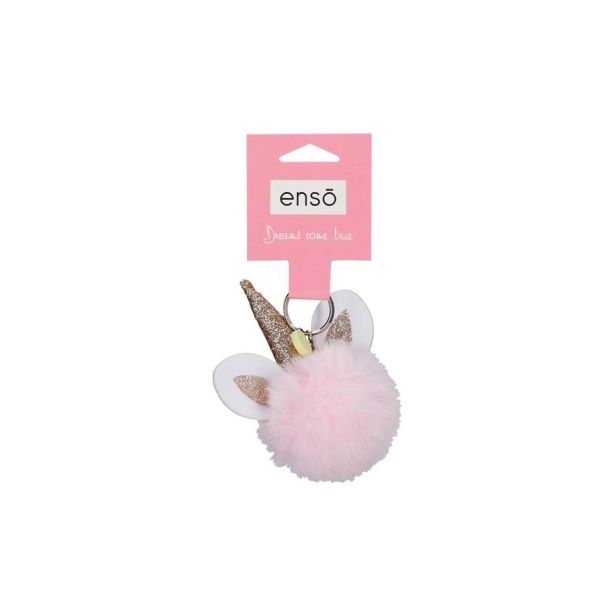 ENSO FLUFFY CHARMS dečiji privezak - pink/white