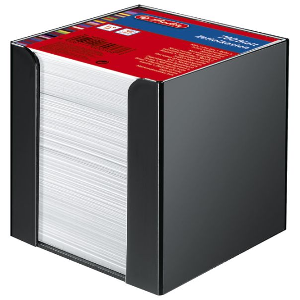 HERLITZ Blok kocka pvc 9x9x9cm+papir beli 1600360 crna