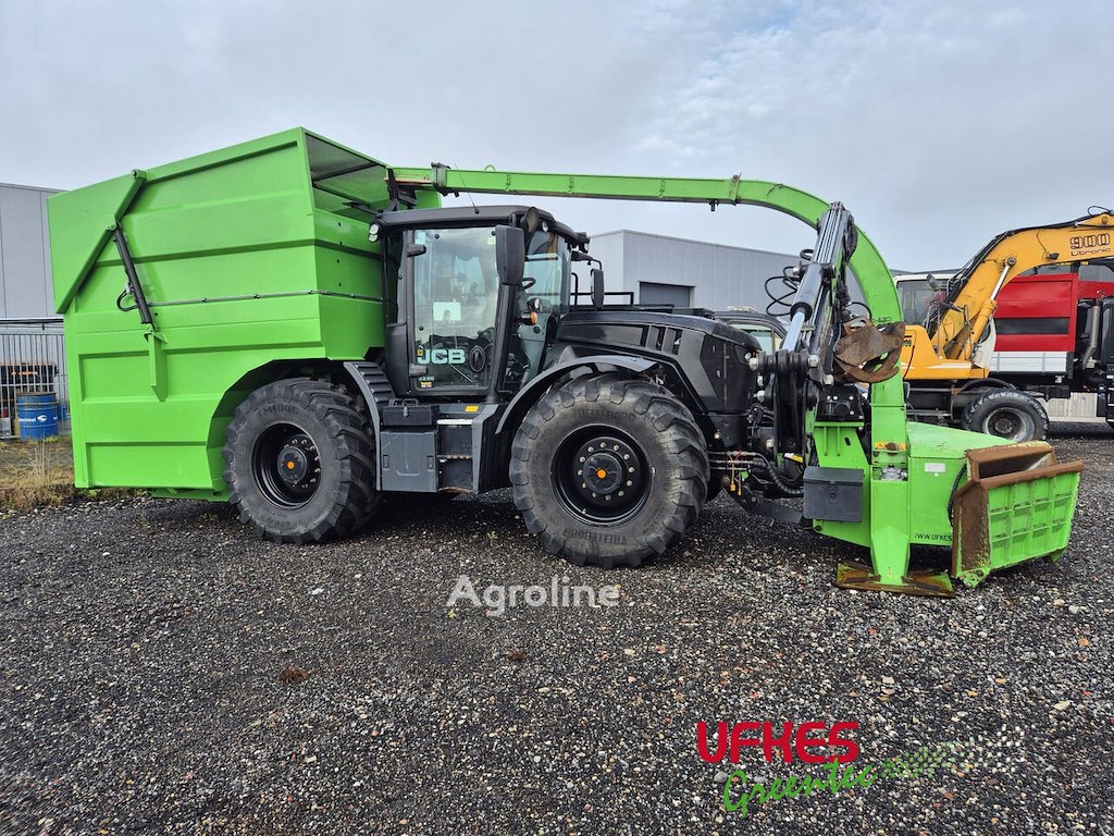 JCB Fastrac 4220 met container traktor točkaš