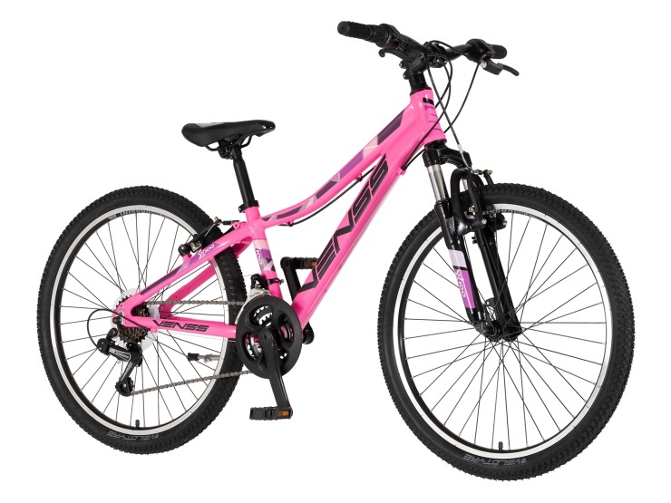 Bicikl junior 24 venssini parma x100 alu 24" alu 12" v-brake 18 brzina 132-155cm (xs) roze 1242060ID: EK000842472
