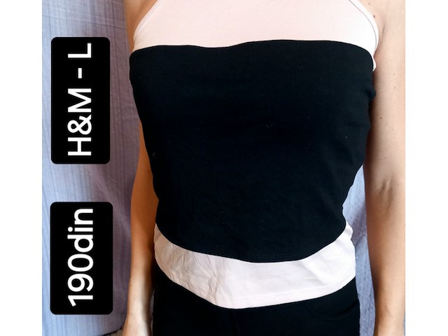H&;M ženska majica crop top crni L/40