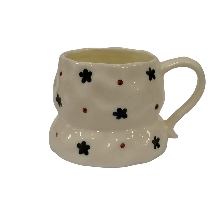 KERAMIČKA ŠOLJA CVETIĆI 12X8 CM