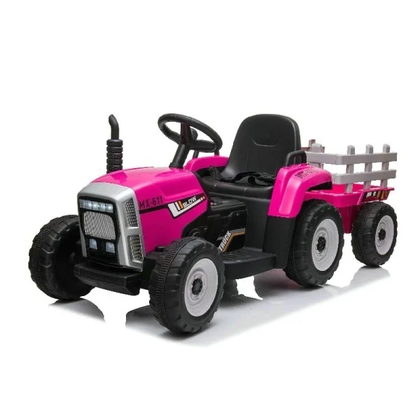 Automobil na akumulator traktor Roze sa prikolicom i daljinskim 250