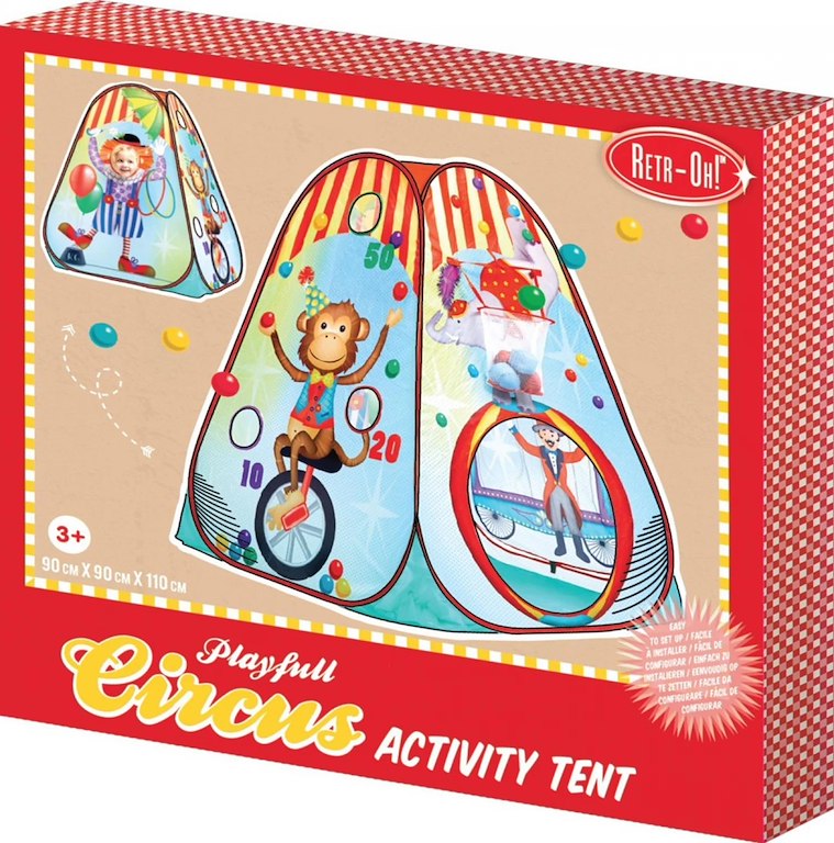 FUN2GIVE POP-IT-UP SATOR CIRCUS ACTIVITY PLAY 90X90X110CM F2PT18311
