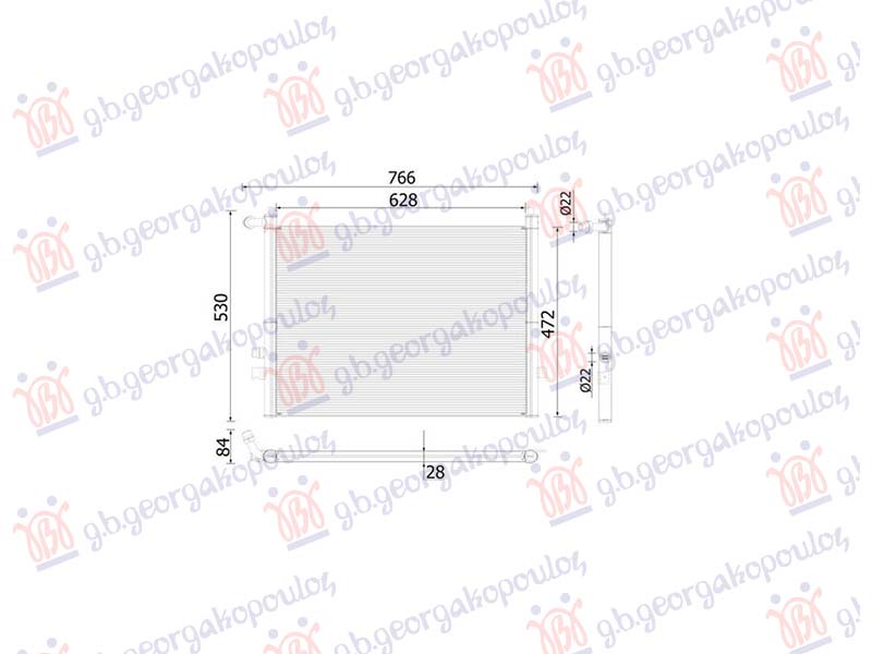 HLADNJAK MOTORA DODATNI 4.4 BENZIN – 3.0 DIZEL (628×472) BMW SERIES 8 2018- (G15/G16/G14/F91/F92) (OEM: 17118484639, 17118619622)