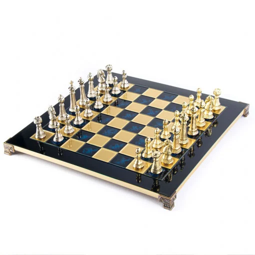 Veliki Šah Komplet - Metal Klasik Plavi 44cm