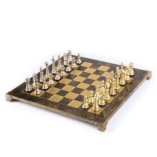 Veliki Šah Komplet - Metal Klasik Braon 44cm