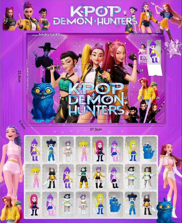 Kpop Demon Hunters Advent kalendar – 24 iznenađenja, poklon set za decu