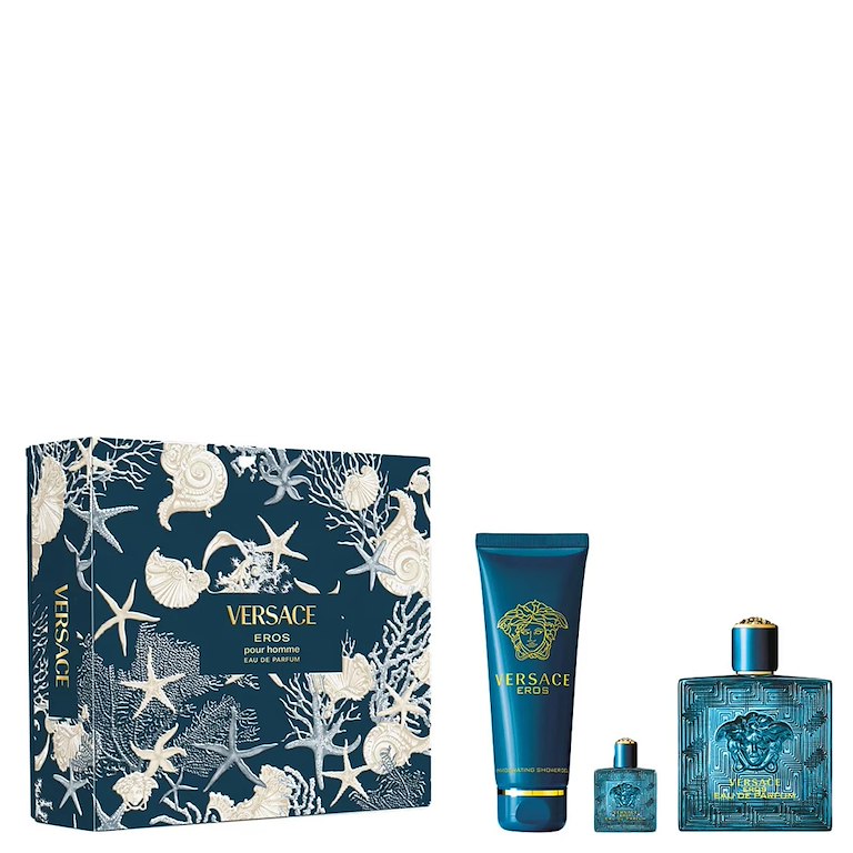 VERSACE EROS SET(EDP PARFUM 100ML+SHOWER GEL 150ML+EDP PARFUM 5ML) M
