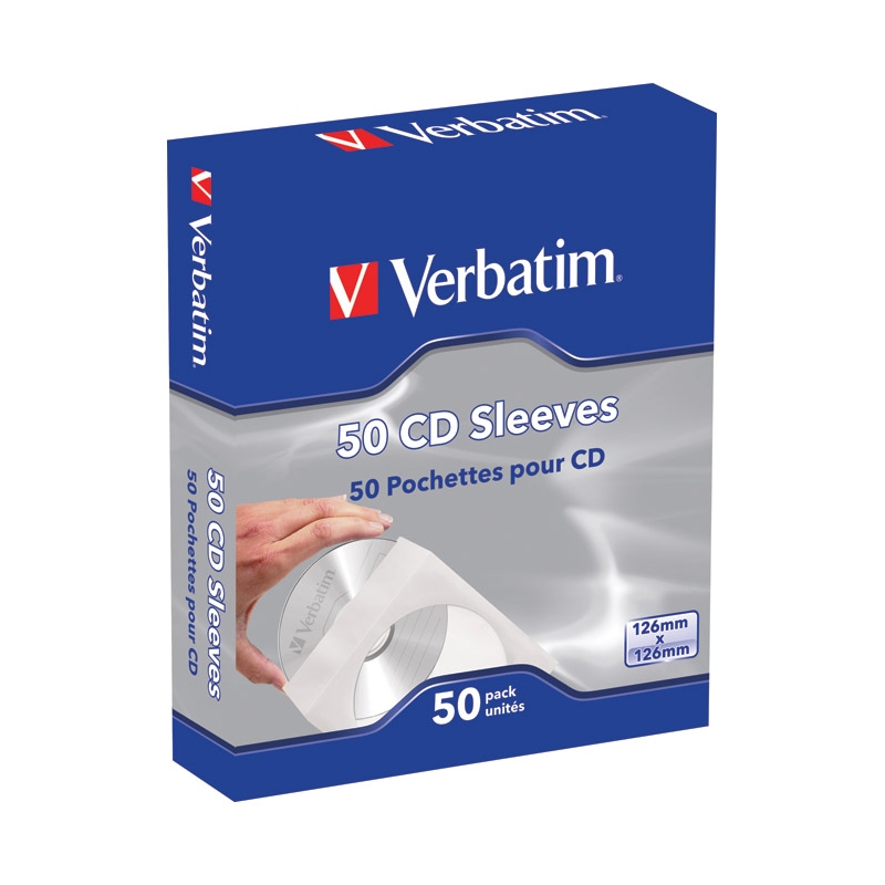 Koverat Za 1 CD Papirni Sa Prozorom Pk50 Verbatim 49992 Beli Blister
