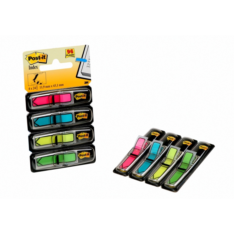 Post-It Index 684ARR4 Strelice, 24 Listića X 4 Neon Boje 3M