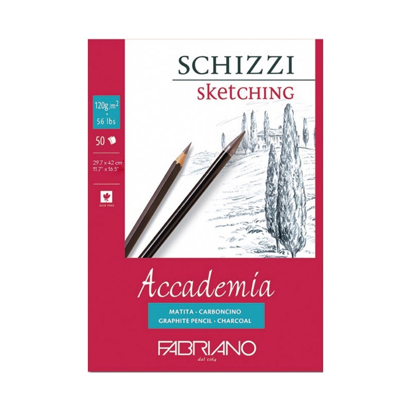 Blok Accademia Schizzi Sketching 29,7x42cm 50L 120g Fabriano 41122942