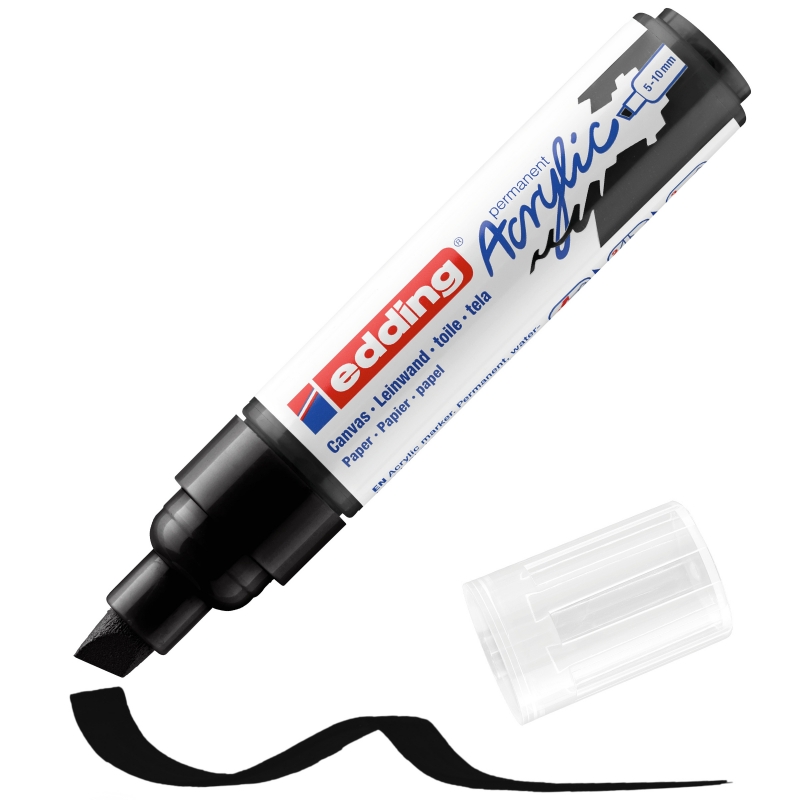 Akrilni Marker E-5000 Broad 5-10mm Kosi Vrh Edding Crna
