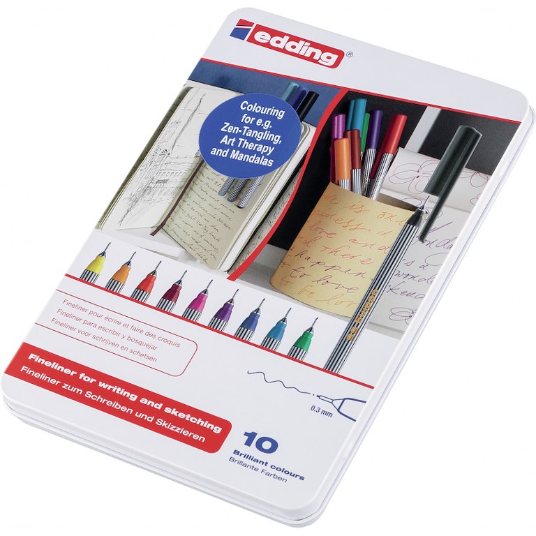 Fineliner E-55 0,3mm SET 1/10 Edding Sortirano