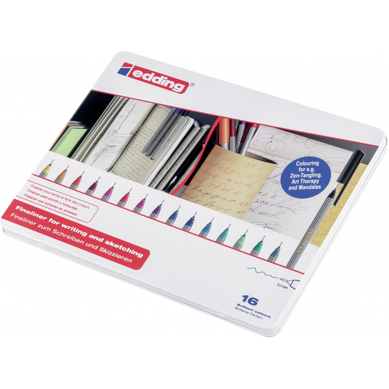 Fineliner E-55 0,3mm SET 1/16 Edding Sortirano