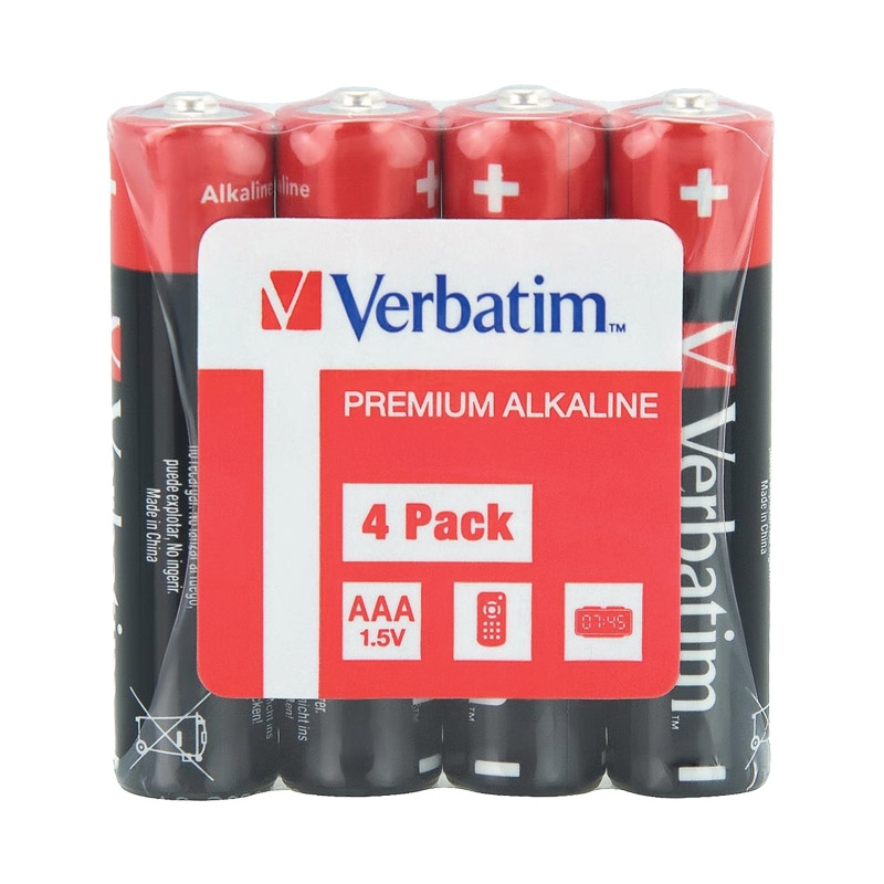 Baterija Alkalna 1,5V AAA Pk4 Shrink Verbatim 49500 LR3