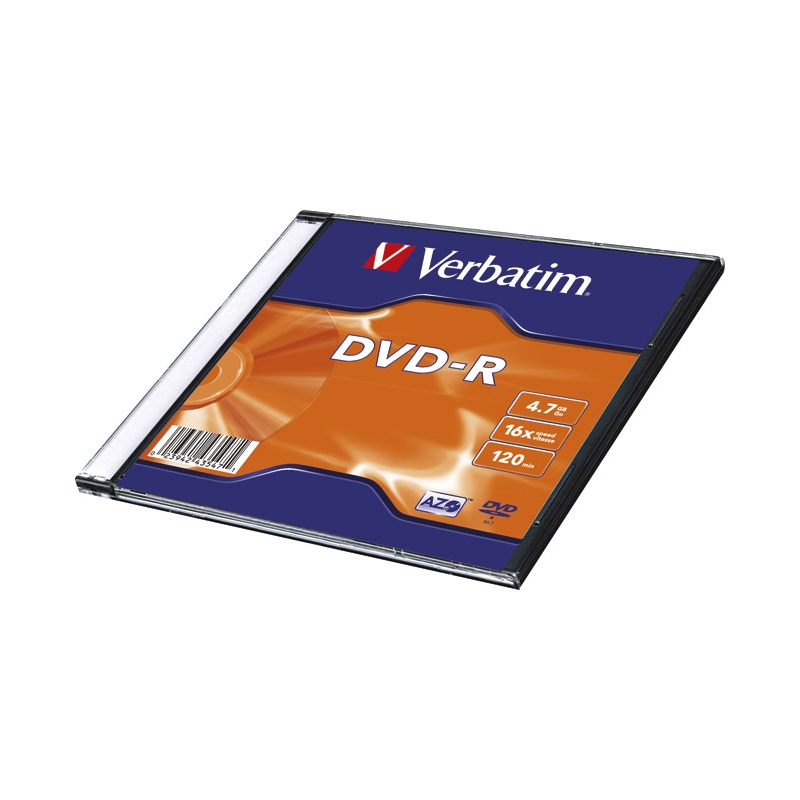 DVD-R 4,7/120 16x Slim Mat Silver Verbatim 43547