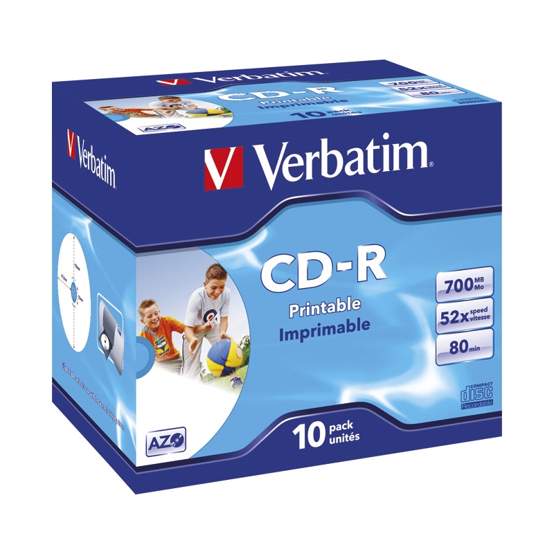 CD-R 700/80 52x JC AZO Printable Verbatim 43325