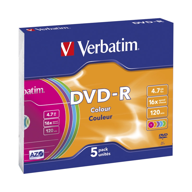DVD-R 4,7/120 16x Slim Pk5 Verbatim 43557 Sortirano
