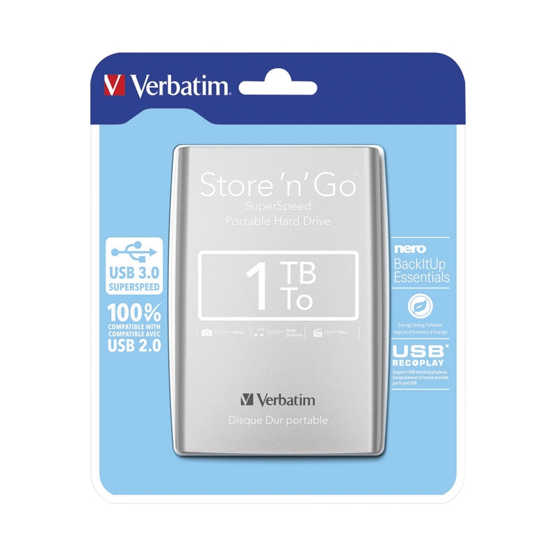 Hard Disk 2.5" 1Tb USB 3.0 Verbatim 53071 Srebrni Blister