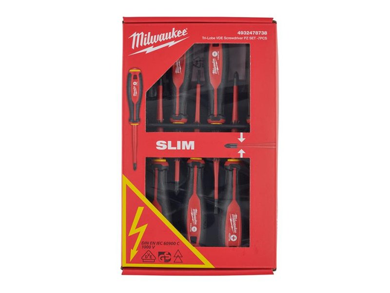 MILWAUKEE TRI-LOBE ODVIJAČI 1000V VDE SLIM SET 7/1 (74697)