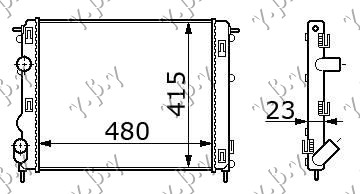 HLADNJAK MOTORA BENZIN/DIZEL (430×378) VENTIL I SRAF NA VENTILATORU (NISSENS) DACIA LOGAN-MCV/P.UP/VAN I 2005-2012 (KS/LS/US) (OEM: 7700430647, 7700836300, 7700838134)
