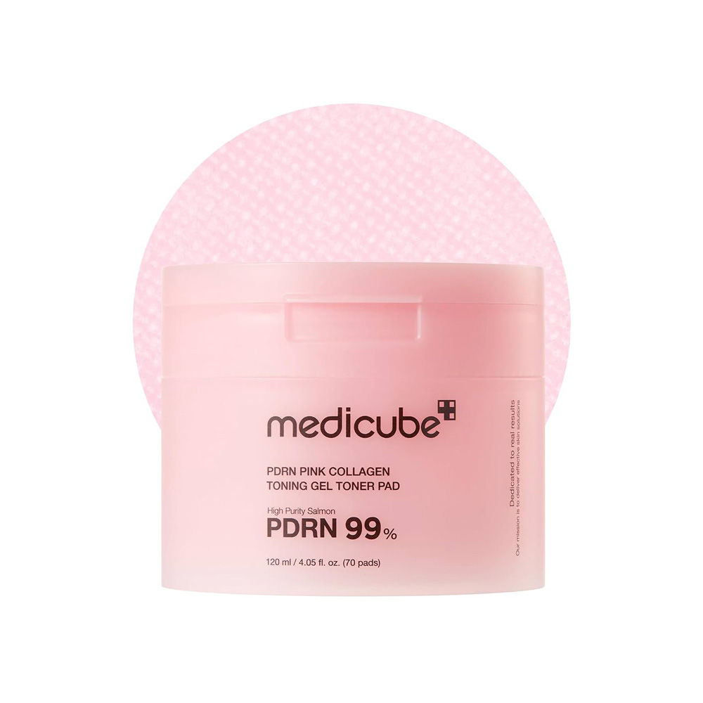 MEDICUBE Pdrn Pink Collagen Toning Gel Toner Pad 120ml / 70 pads