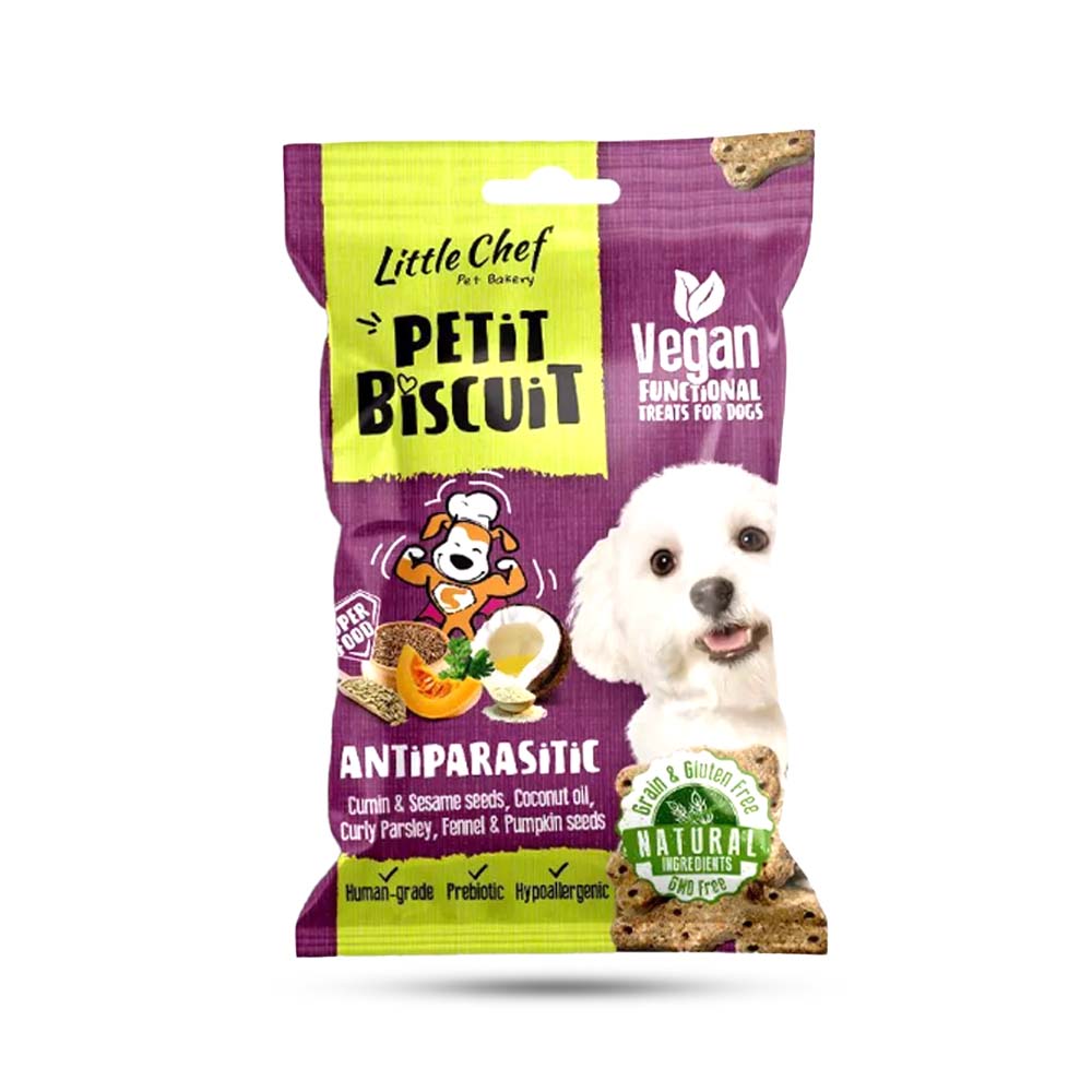 Little Chef Petit Biskvit, Antiparasitic | Vegan Dog Snacks - 100g