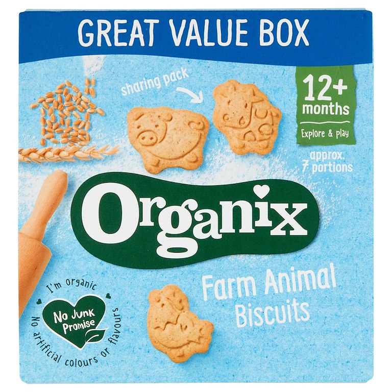 ORGANIX Organski biskviti – farma životinja 12m+, 100gr